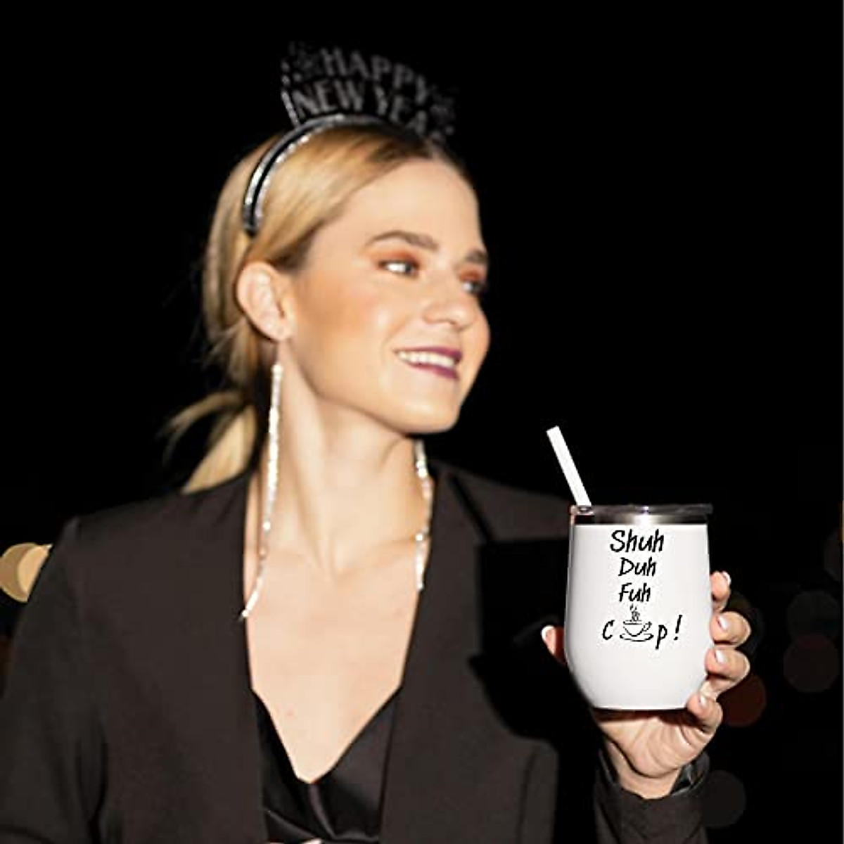 Gift for Sarcastic Friends to Show Quiet Strength 12oz Wine Tumbler Cup