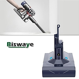 Biswaye V8 Replacement Battery Compatible with Dyson V8 SV10 Battery 215681 V8 Animal Plus V8 Absolute V8 Motorhead V8 Flufly V8 Carbon Fiber Cord V8 Animal Cordless Vacuum Battery