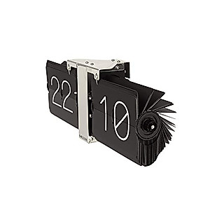 Karlsson Flip Clock No Case Black, Chrome Stand, Steel, 8.5 x 36 x 14 cm