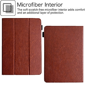 JZCreater 10 Inch Tablet Case, Universal 10 10.1 Inch Android Tablet Cover, Multi-Angle Viewing Stand Case for 9.5-10.5 Inch Tablet, Brown