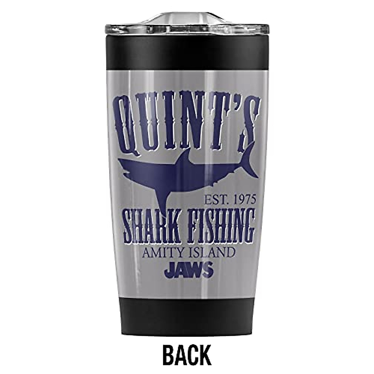 Logovision Jaws Quints Stainless Steel Tumbler 20 oz Coffee Travel Mug/Cup, Vacuum Insulated & Double Wall with Leakproof Sliding Lid | Great for Hot Drinks and Cold Beverages