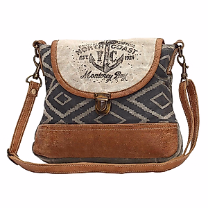 Myra Bags North Coast Anchors Upcycled Canvas Crossbody Bag S-1049