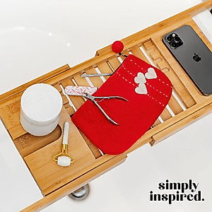 Simply Inspired Handmade Wool Heart Purse Cosmetic Pouch - Mini Cosmetic Pouch - Small Makeup Bag - Travel Red Heart Bag Is a Great Gift for Women - Set of 3