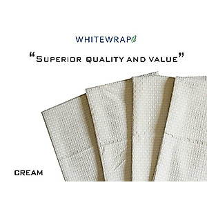 WHITEWRAP Kitchen Towels | 100% Cotton Dish Towels Premium Quality | 15"x25" Pique Weave Cream 6-Pack | Hand Towels, Tea Towels, Dish Cloths| Highly Absorbent Bar Towels