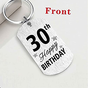 Resdink 30th Birthday Keychain Gifts for Him Her, 30 Year Old Birthday Gifts for Men Women, Happy 30th Birthday Gifts, Mens 30th Birthday Gifts Ideas