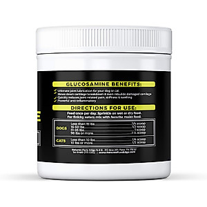 Nature's Pure Edge Original Extra Strength Glucosamine Dog and Cat Supplement Flavored with Real Chicken. Treats Painful and Damaged Joints. 170 gram Jar.
