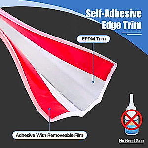 Clear Rubber Edge Trim, Self-Adhesive Clear Rubber Edge Trim, Edge Protector for Sheet Metal, Glasses or Flexi Glasses, Silicone Rubber Material, White Color, Fit 1/4"(6.4mm), U Channel Edge Trim