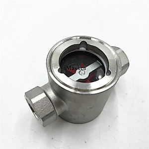 1/2" 3/4" 1" 1-1/4" 1.5" 2" BSP Stainless Steel 304 Sight Water Flow Indicator With Concentric PTFE Impeller (1/2" DN15)