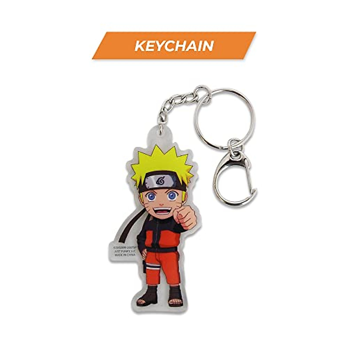 JUST FUNKY Naruto Shippuden Naruto Uzumaki Looksee Collector Box | 5 Official Naruto Collectibles | Includes Wall Canvas, Enamel Pin, Keychain, Acrylic Stand, and Floaty Pen | Collect Them All