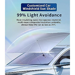 Custom-Fit for Volvo Windshield Sun Shade Umbrella, Foldable Car Umbrella Sunshade Cover UV Block Car Front Window with 360°Rotation Bendable Handle, Designed for Volvo Accessories (for Volvo S60)