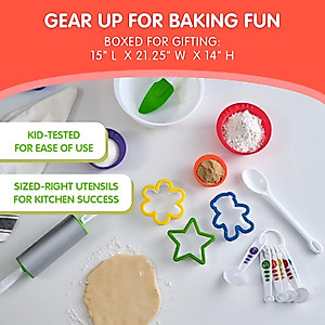 Curious Chef 27-Piece Kitchen Foundation Kit for Kids, includes Real Cooking and Baking Tools, Dishwasher Safe and Made with BPA-Free Plastic