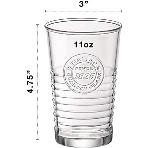Bormioli Rocco Officina1825 Water Glasses (Set of 6), 11 oz, Clear