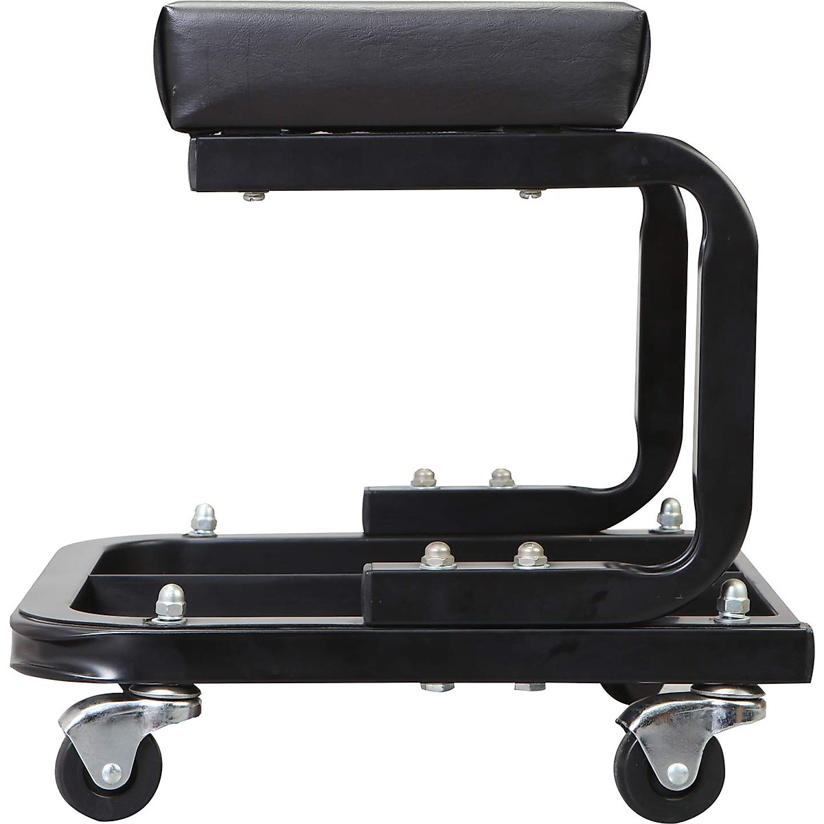 Torin TR6100W BlackJack Rolling Creeper Garage/Shop Seat: Padded Mechanic Stool with Tool Tray Storage, Black
