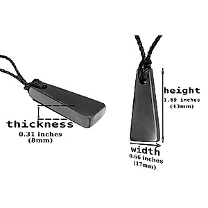 QUANTHOR Shungite Stones Protection Bracelet Necklace | Authentic from Karelia Shungite Crystal with Carbon Fullerenes | Cleans Bad Energy Protection Shungite Trapezium