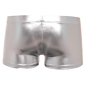 K-Men Mens Hot Sexy Gay Briefs Underwear Silver Lingerie Boxer Shorts Swimwear M