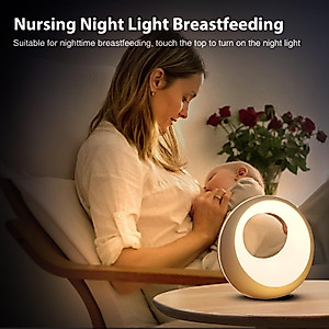 S SUNSBELL Table Lamp Touch Dimmable with Remote Control, LED Touch Night Light with RGB Color Change and 9 Light Modes, Bedside Table Lamps for Bedroom Living Room, Mood Lighting/Gifts (White)