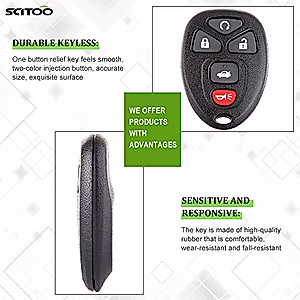 Keyless Entry Remote Start Car Key Fob for 22733524 KOBGT04A Malibu Cobalt G5 G6 Grand Prix Lacrosse Allure 5 Button key clicker