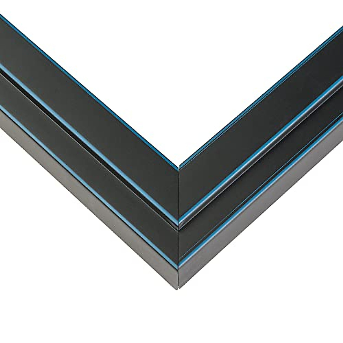 17x15 Frame Black Real Wood Picture Frame Width 1.25 Inches | Interior Frame Depth 0.5 Inches | Gessato Blue Modern Photo Frame Complete with UV Acrylic, Foam Board Backing & Hanging Hardware