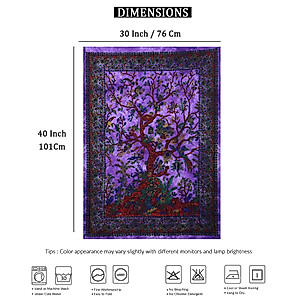 THE ART BOX Purple Tree of Life Tapestry, 30x40 Inch, Wall Art, Bedroom Decor