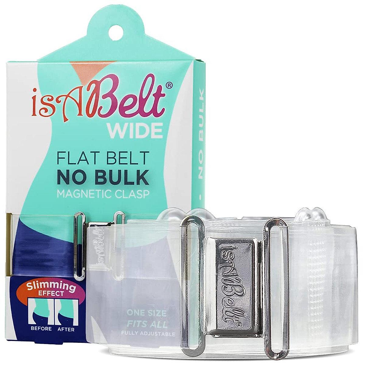 Isabelt | Flat, Adjustable, No Bulk, Slimming Belt (1") isABeltWIDE for Women Size 0-Plus Size