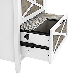 Bush Furniture Key West Lateral File Cabinet, Modern Farmhouse 2 Drawer File Cabinet for Home Office