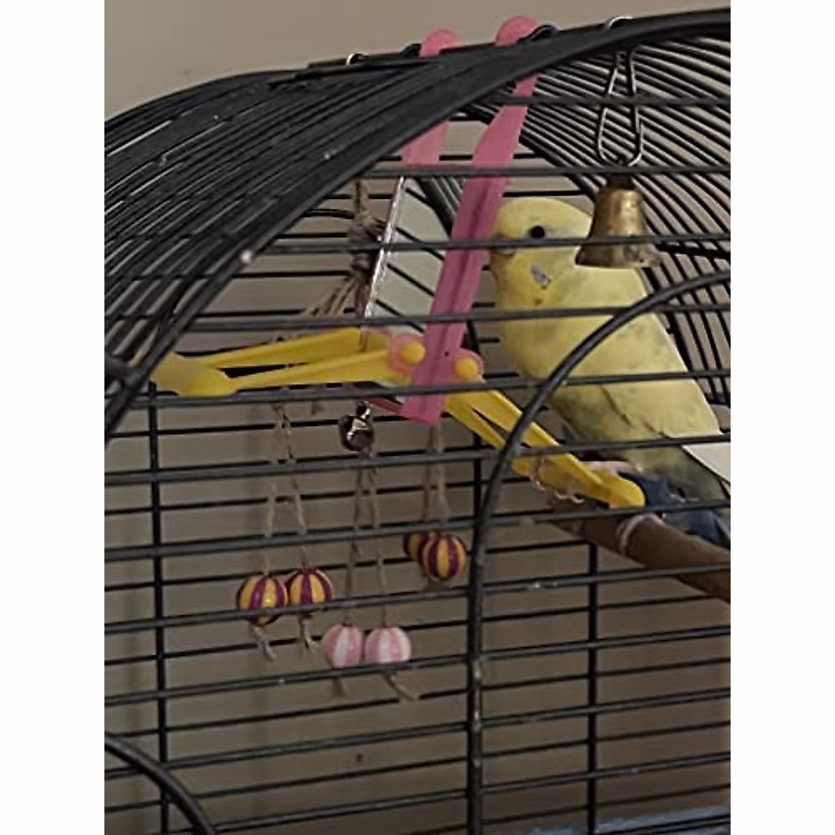 2 Bird Cage Mirrored Swing Perch Toys lot of 2
