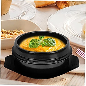 Operitacx 1 Set Stone Pot for Bibimbap Stainless Steel Stock Pot Soup Bowl with Lid Nonstick Cookware Hot Pot Casserole Korean Pot Korean Dolsot Bowls Ceramic Cookware Ceramic Kitchenware