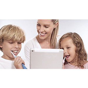 Blu Smart Bluetooth Enabled Kids Toothbrush with Live Tracking App to Teach Children Healthy Brushing Habits, Share Results with Your Dentist, Wireless Rechargeable Electric (Pink)