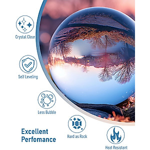 Smallbudi 80 OZ Epoxy Resin Kit with 16 Colors Mica Powder, Gold Foil, Cups & Stick, Crystal Clear Resin Beginner Supplies for Coating and Casting, Molds, Jewelry Making, DIY Art Craft, 1:1 Ratio