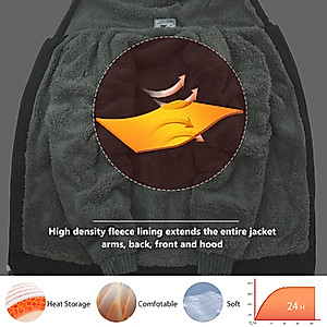 Ceoutdoor Boys Fleece Jacket Zip up Sweatshirt Hoodie Soft Warm Outdoor Winter Coat for Kids (B-Black/Grey,Size 6-7)