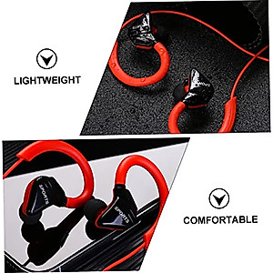 Hemobllo 1 Pair Earphones Workout Headphones Headphones Noise Cancelling Wired Headphones Ear Hooks for Earbuds Cheekbone Earphones Wired Earbuds for Running Red Headset Sports