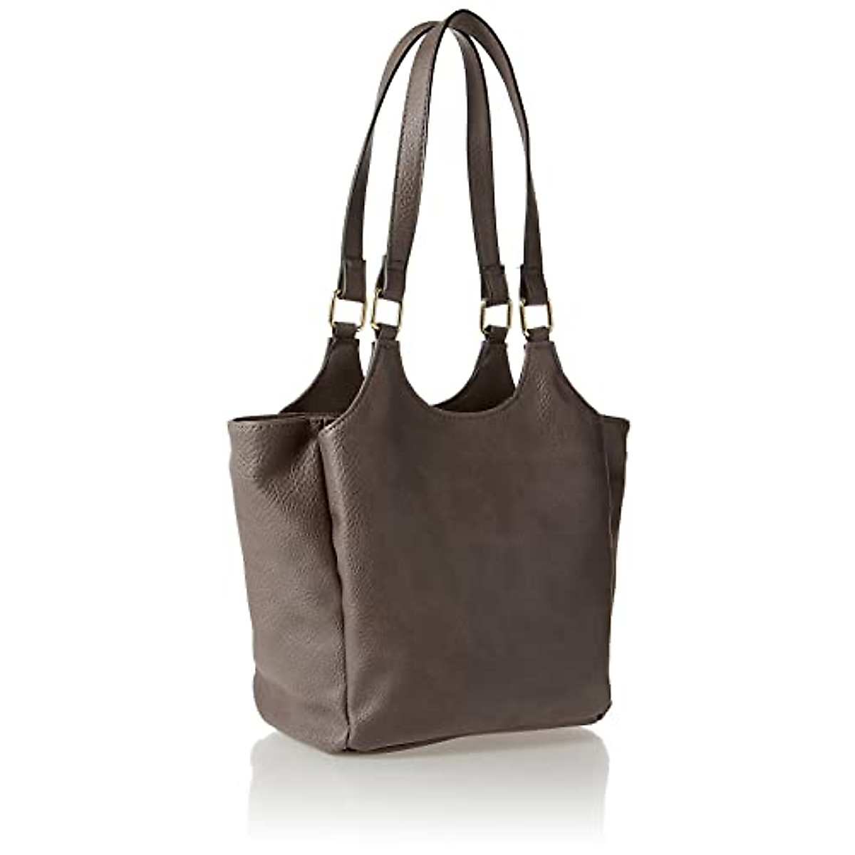 Bueno of California Solid Grainy Tote, Dark Taupe