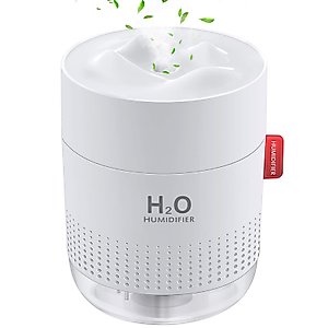 FoPcc 500ml Portable Humidifier, Mini Cool Mist Humidifier with Night Light, USB Personal Humidifier Auto Shut-Off, Ultra-Quiet, 2 Spray Modes, Suitable for Home Baby Bedroom Office Travel (White)
