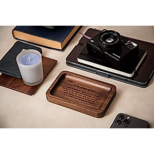 MUUJEE To My Father In Law Ring Dish - Rectangle Wood Tray Trinket Dish Gifts for Wedding Ceremony Father of the Groom Gift - 5.5" x 3.5"