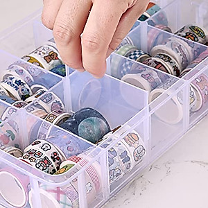 Quefe 3-Tier Stackable Storage Container Box with 30 Compartments, Plastic Organizer Box for Arts and Crafts, Toy, Fuse Beads, Washi Tapes