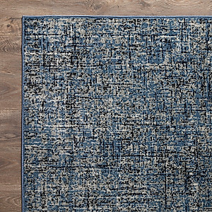 LOOMAKNOTI Celena Altenz 2' x 7' Blue Abstract Indoor Runner Rug