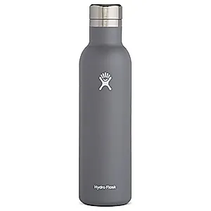 Hydro Flask 25 oz Wine Bottle - Stainless Steel & Vacuum Insulated - Leak Proof Cap - Stone