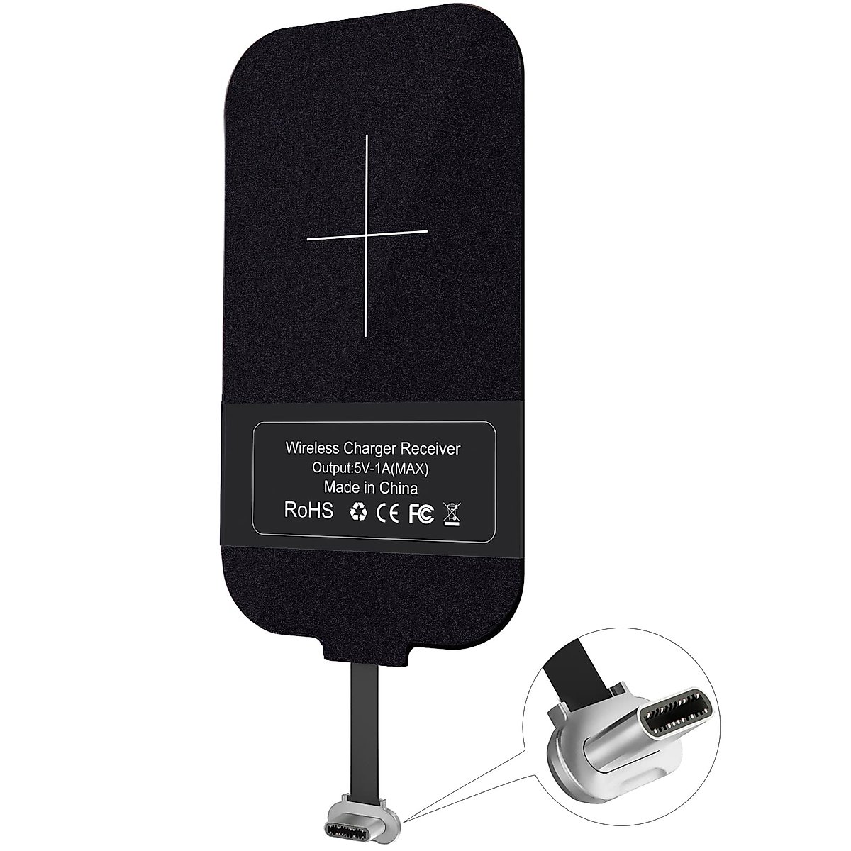 Nillkin Qi Receiver USB C, Thin Wireless Charging Receiver, Type C Wireless Charger Receiver for Galaxy Note 8 Pro/A50/A70/A10s/Xiaomi Note 8/Huawei P30 and Other Type-C Android Phones(Long Version)