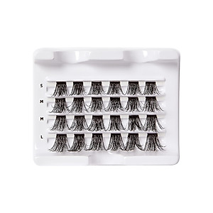 KISS Falscara Multipack False Eyelashes, Lash Clusters, Extra Drama Wisps', 18mm-20mm, Includes 24 Lash Wisps (6 Short, 12 Medium, 6 Long), Contact Lens Friendly, Easy to Apply, Reusable Strip Lashes