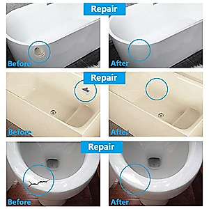 Tub, Tile and Shower Repair Kit (Color Match), 3.7oz Fiberglass Repair Kit, Porcelain Repair Kit White, Bathtub Ceramic Tile Sink Acrylic tub Repair Kit, Tub Chip Crack Fix Almond Black