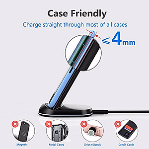 Yootech Wireless Charger,10W Max Wireless Charging Stand, Compatible with iPhone 14/14 Plus/14 Pro/14 Pro Max/13/13 Mini/13 Pro Max/SE 2022/12/11/X/8, Galaxy S22/S22 Ultra/S21/S20/S10(No AC Adapter)