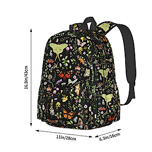 Butterflies Moths Flower Stylish Backpack With Adjustable Padded Shoulder Straps Daypacks For College Travel One Size
