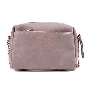 SG SUGU Triple Compartment Lightweight Small Crossbody Bag Shoulder Bag with Adjustable Strap - TP