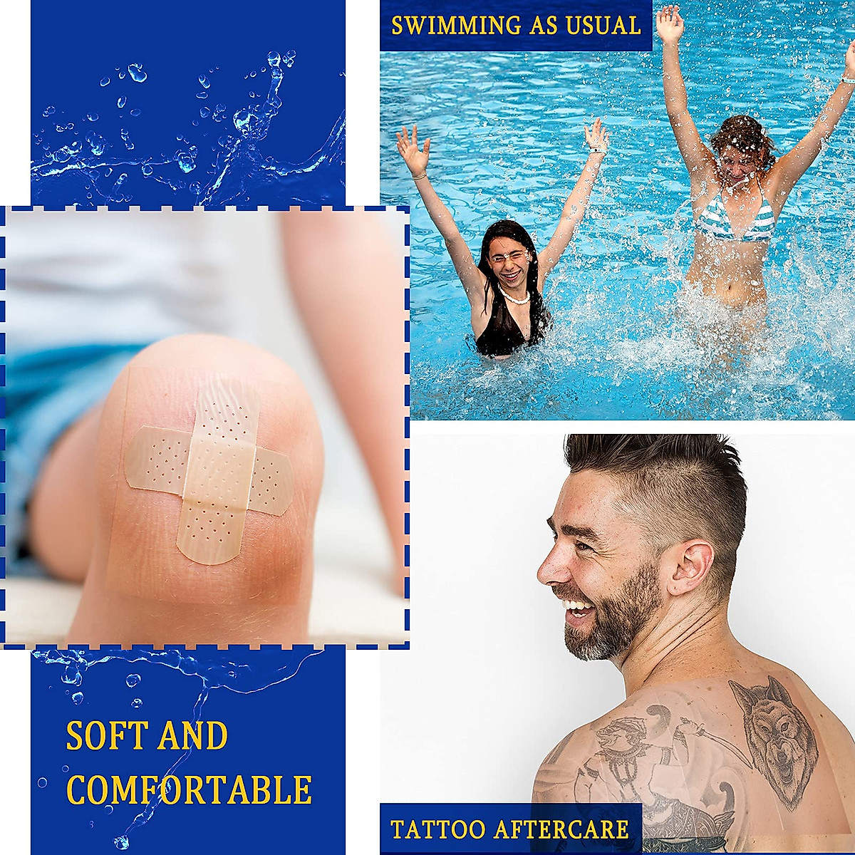 9 Rolls Waterproof Bandages Transparent Film Dressing Clear Adhesive Dressing Tape for Shower, 3 Sizes (2 Inch, 4 Inch, 6 Inch Wide)