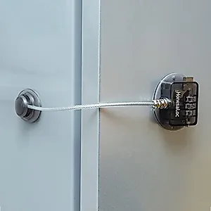 HonesaLoc Refrigerator Lock Combination, Coded Fridge Lock Freezer Child Safety Lock Door Lock with 3M Strong Adhesive, Baby Proofing Drawer Door Lock, No Keys Need - Grey