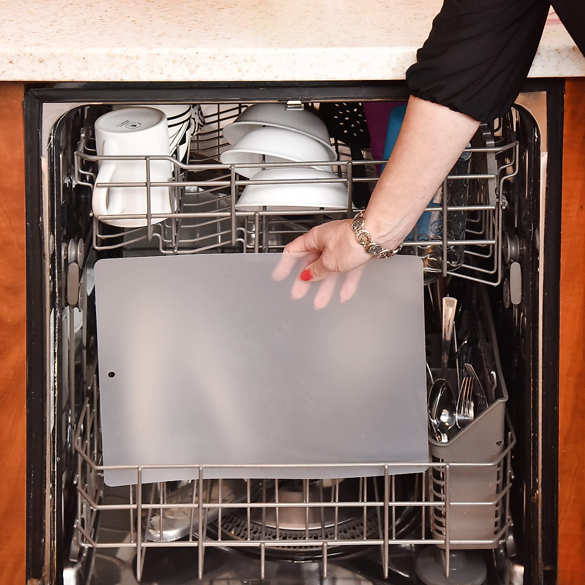 Kitchen Cutting Board | Flexible Chopping Mats | Food Safety | Hanging Hole for Easy Drying | 12x15” Size | Set of 4