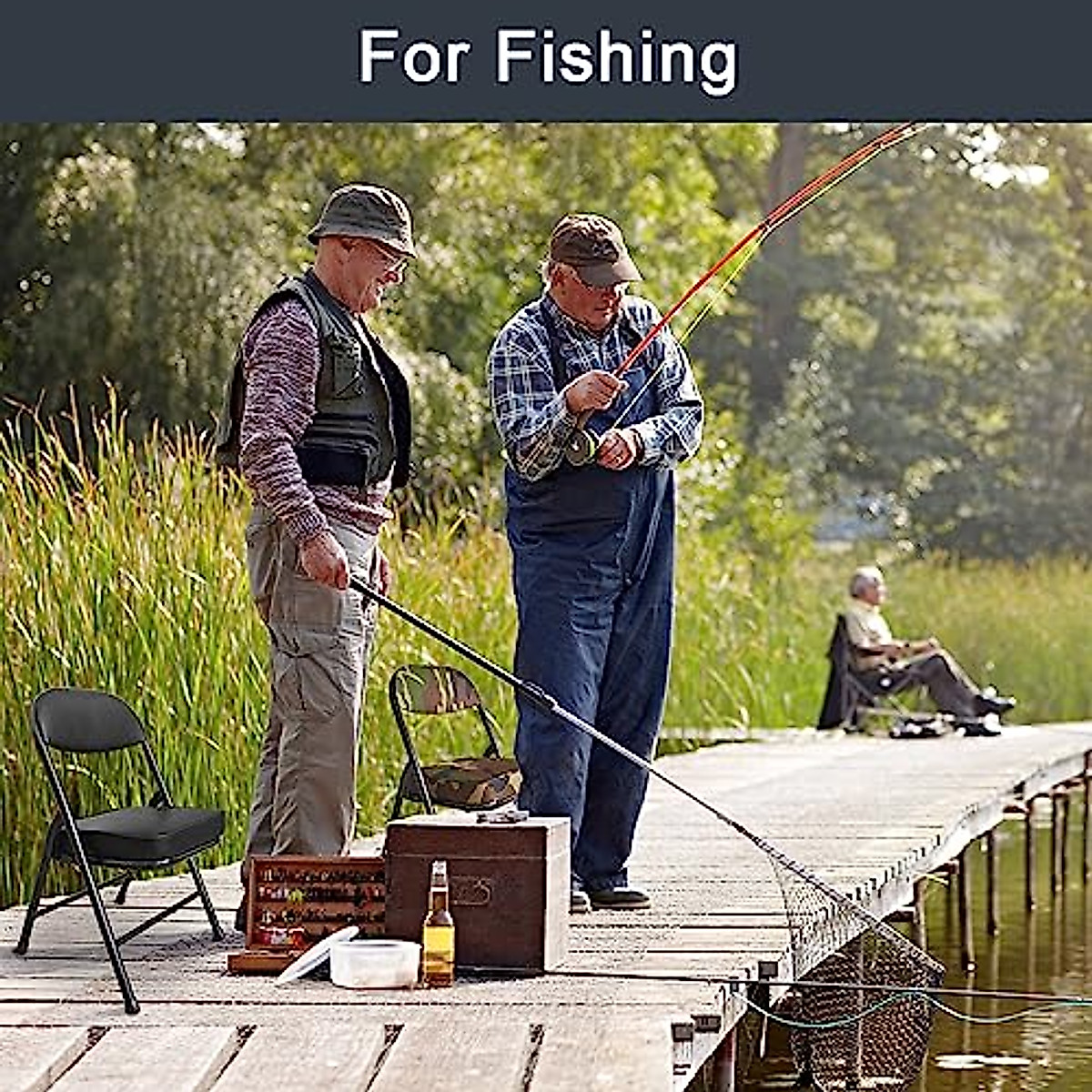 fusehome Mini Folding Chair, Portable Camping Chair with Padded Seat, Card Table Chairs, Lightweight and Compact Lawn Chair, for Patio, Garage, Camping, Fishing, Hiking, Hunting, Picnic, Beach, Black