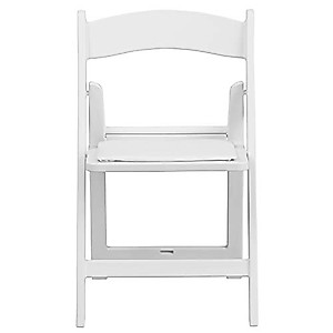 Flash Furniture HERCULES 10 Pack Kids White Resin Folding Event Party Chair with Vinyl Padded Seat