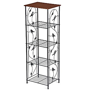 Collections Etc 4-Tier Bird and Leaf Accented Storage Shelf