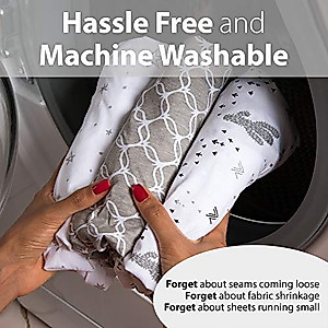 Baby Bassinet Sheets for Boy and Girl (3 Pack) - 100% Natural & Breathable Cotton Sheet Set - Universal Fitted for Oval, Hourglass & Rectangle Bassinet Mattress - Size 32 x 17 x 2 Inches (Grey)